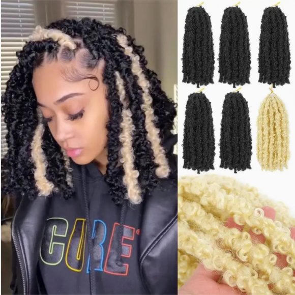Hair | Butterfly Locs Crochet Braids Extensions 5 Packs Black With 1 ...